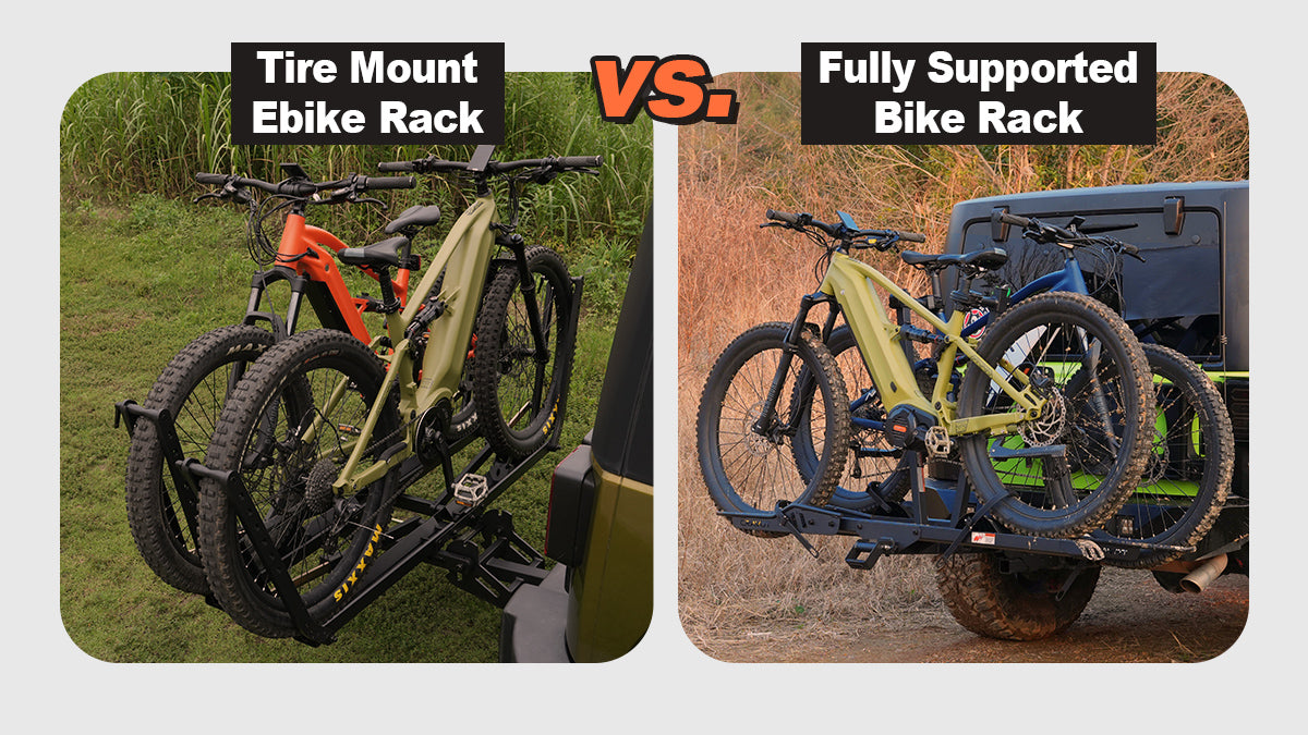 Tire-Mount Ebike Rack vs Fully Supported Bike Rack – CRAVOT