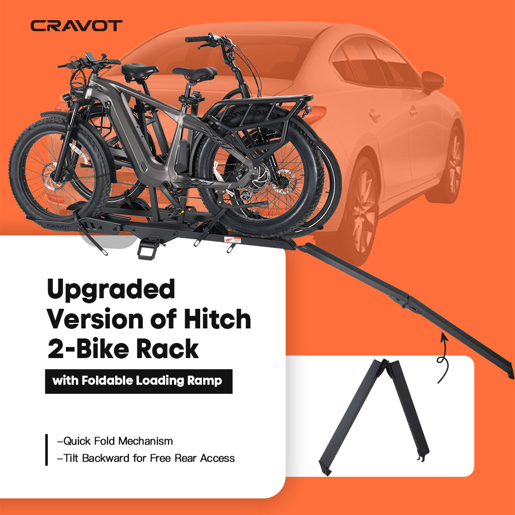 CRAVOT CyberRack E2 PLUS Hitch Bike Rack, 2’’ Receiver, 200 LBS Capaci