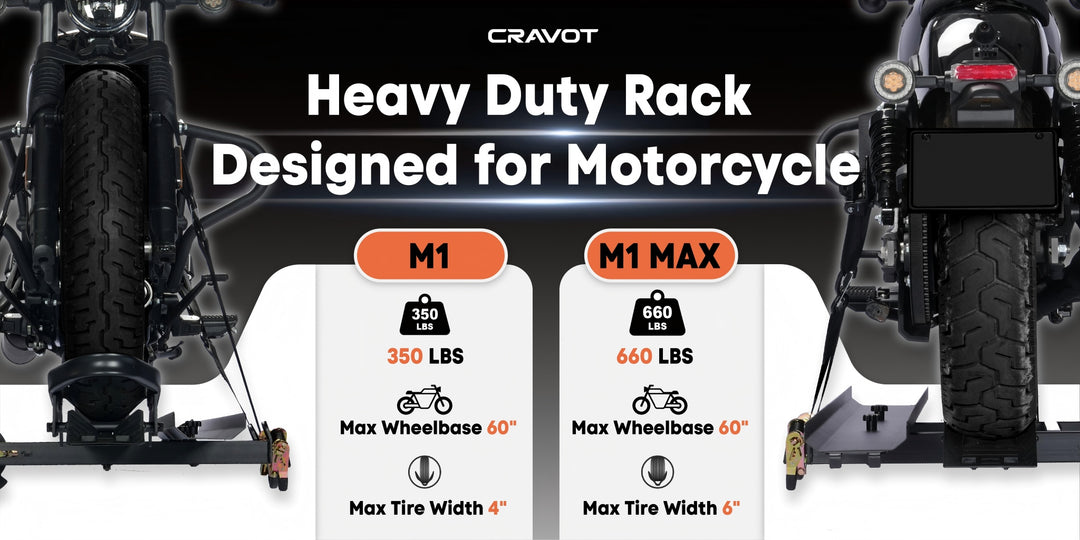 CRAVOT MotoRack M1/M1 Max Heavy Duty Foldable Hitch Motor Bike Rack